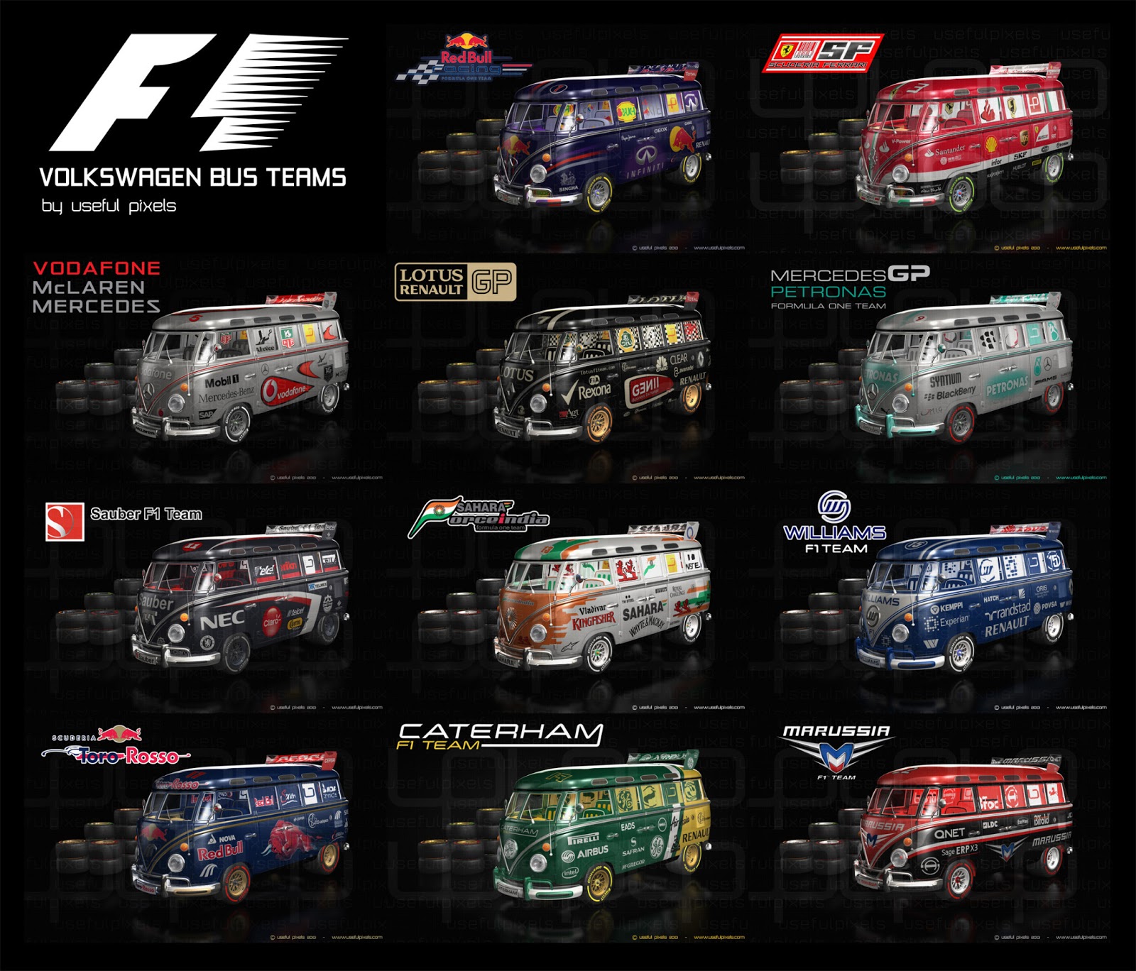 Useful Pixels: Volkswagen Bus F1 season 2013
