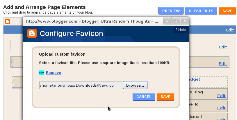 Ultra Random Thoughts: Add Personal Touch To Blogger By Adding Fav Icon