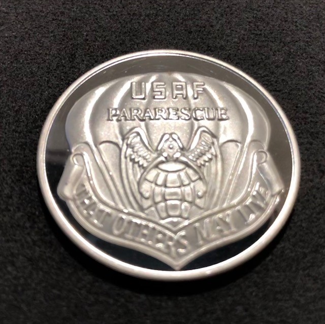 THE USAF RESCUE COLLECTION: USAF Pararescue Silver Challenge Coin