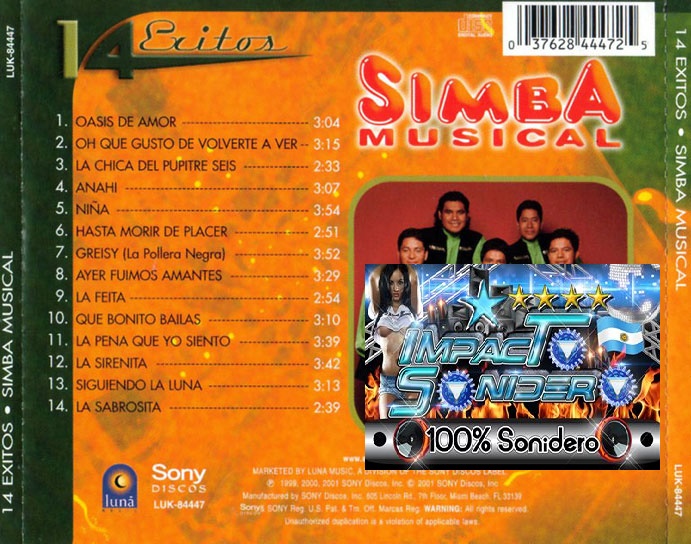 ĨМРÁČŤŐ ŚŐŃĨĎĔŔŐ : SIMBA MUSICAL 14 EXITOS