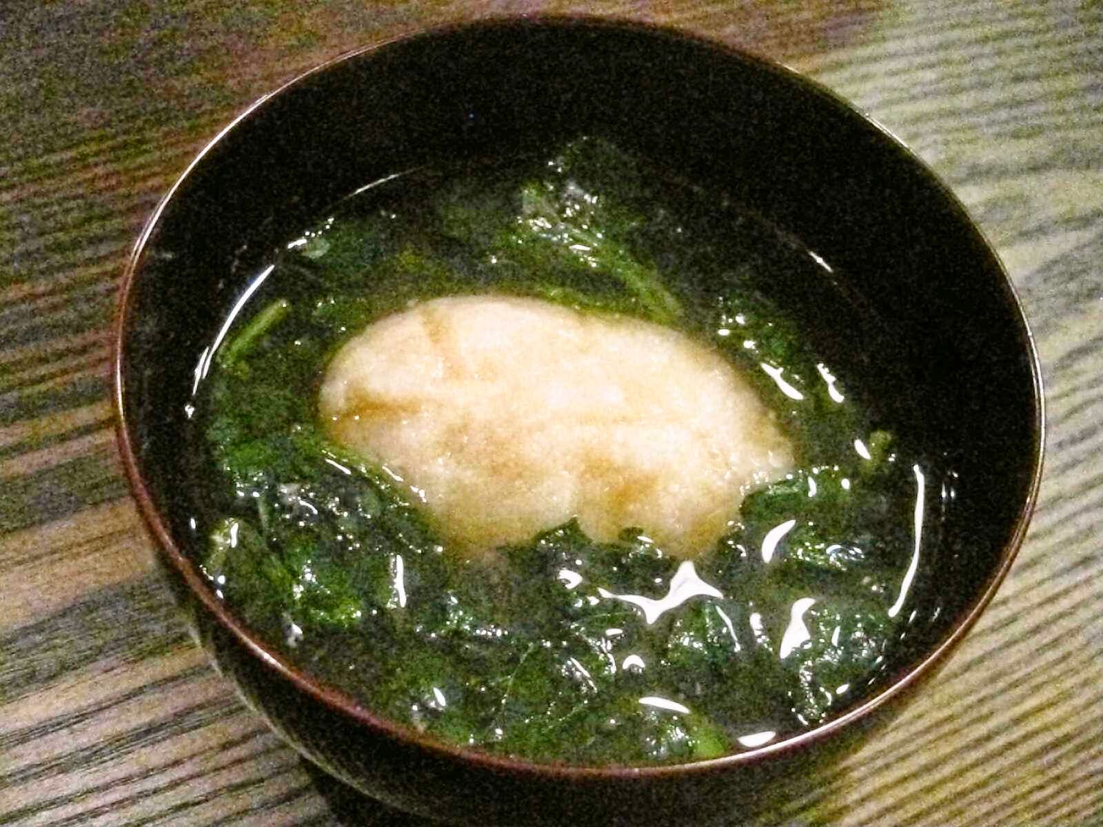 Recipes for Tom: Nagaimo-dango to horenso no osumashi / clear soup with ...