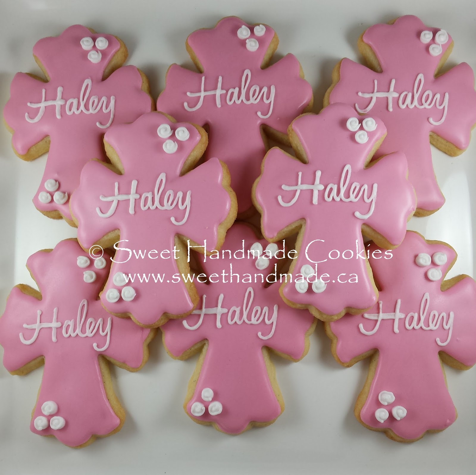 Sweet Handmade Cookies: Cross Cookies for Haley