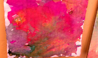 Play-Based Classroom: Water Colors on Cardboard Squares