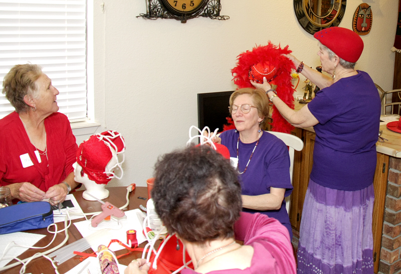 Carla's blog: Red Hatters Create Red Bra Hats