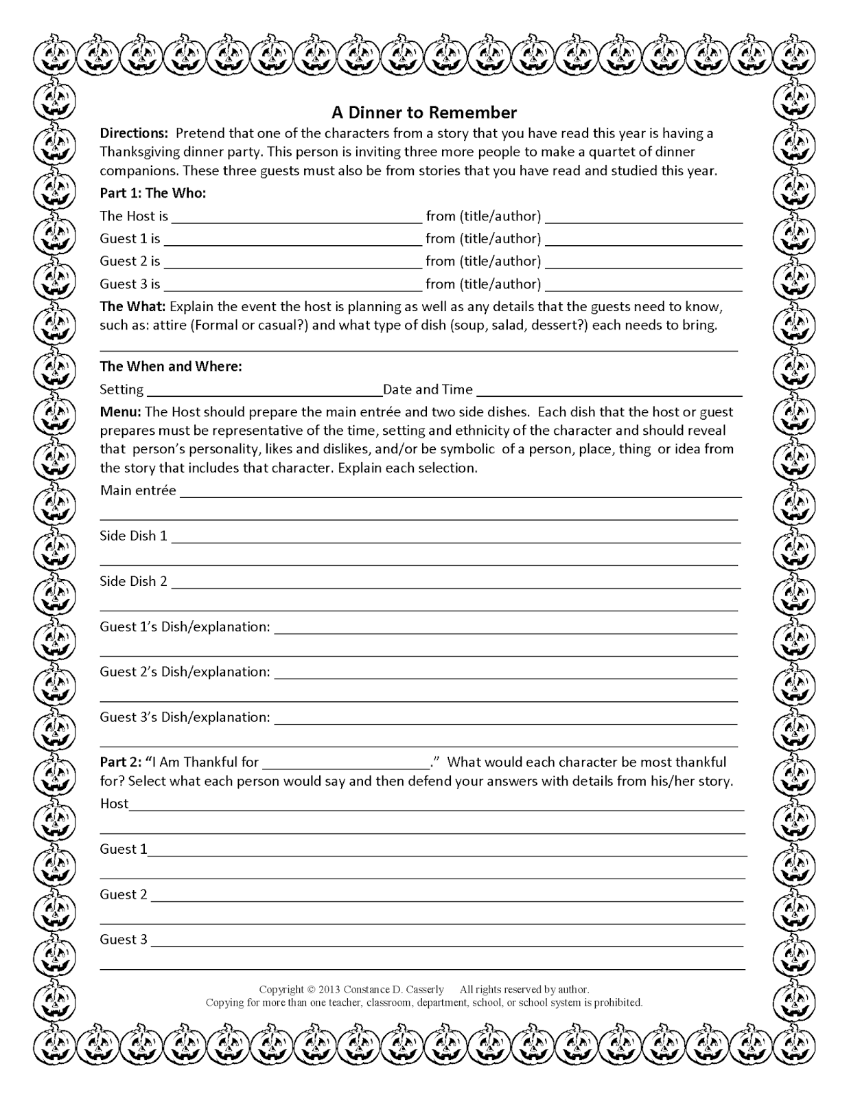 TEACH IT WRITE : Lesson Up Express: A Cornucopia of November Narratives