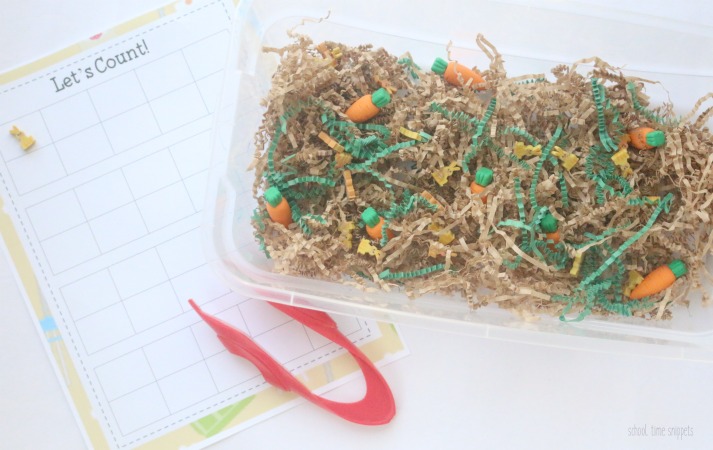 Counting Mini Eraser Rabbits Ten Frame Math Activity | School Time Snippets