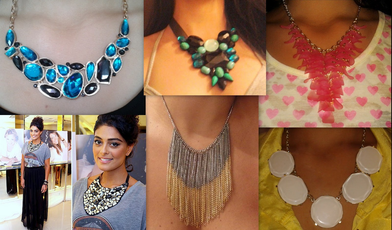 Na moda com as Meninas: Acessórios Maxi Colares e Maxi Brincos