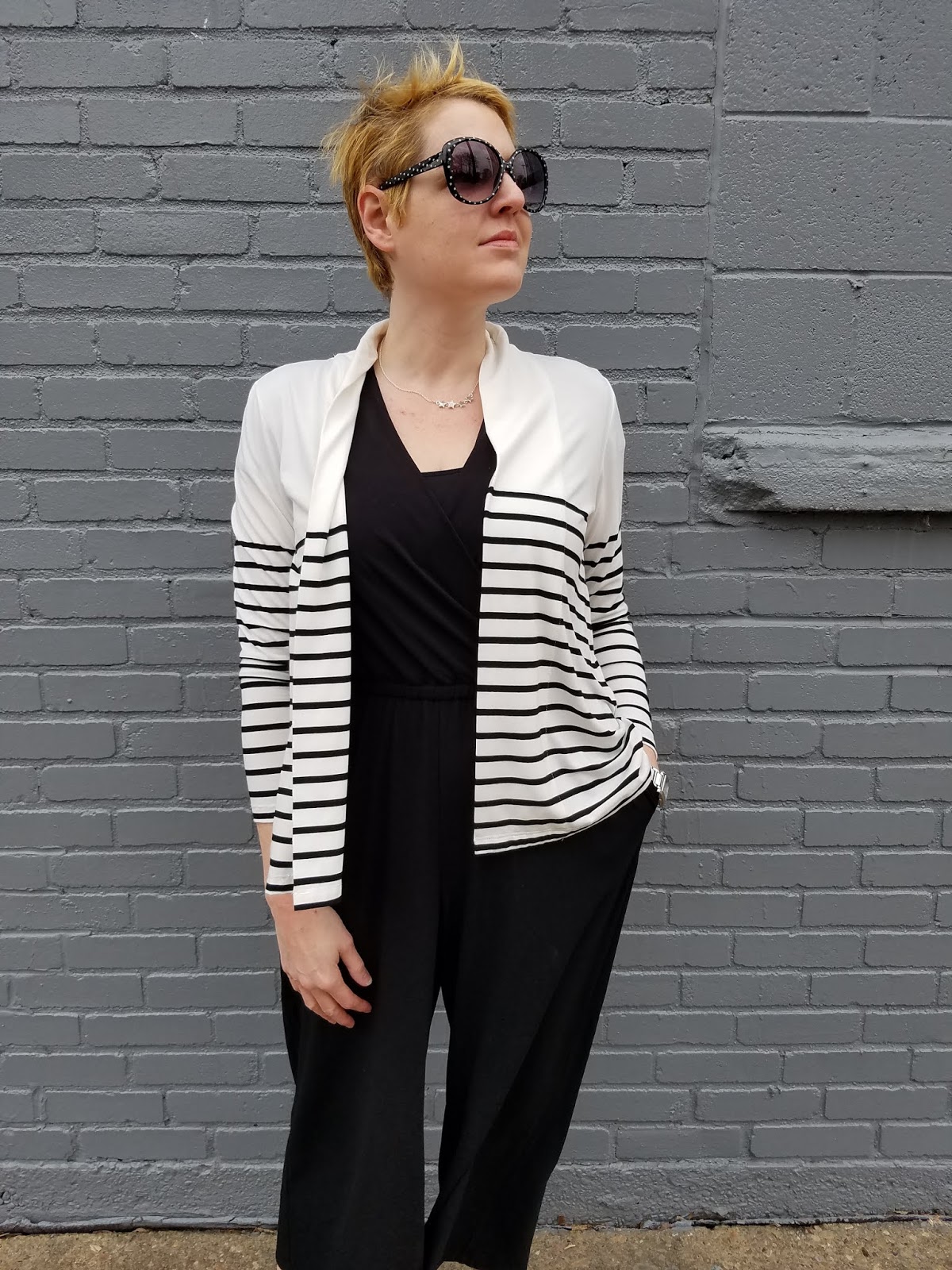 Cardigan over Jumpsuit