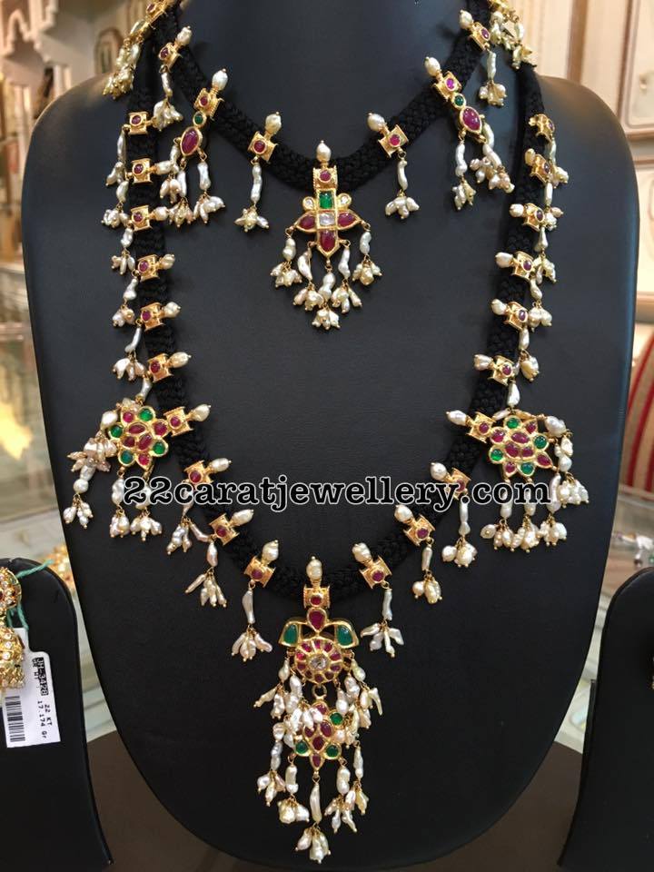 Black Thread with Guttapusalu - Jewellery Designs