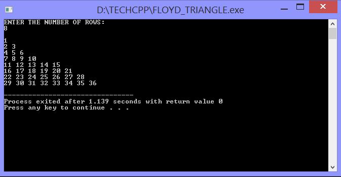 C Program To Print Floyd Triangle Devcppgcc Techcpp