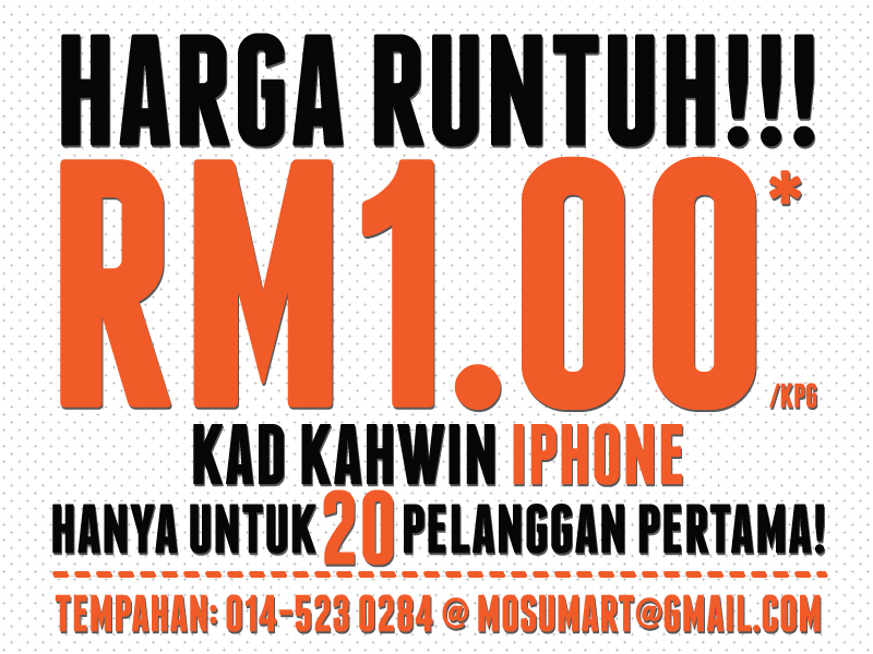 Promosi Harga Runtuh! Kad Kahwin Kreatif versi iPhone – Mosumart Design