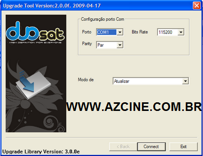 TUDO DE SAT: DUOSAT ONE NANO RECOVERY VIA CABO RS232 - 20/04/2016