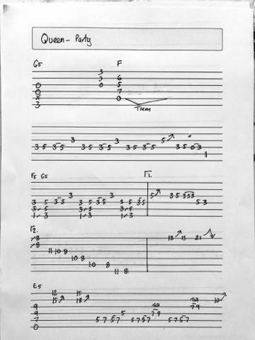 Queen Corner: Queen - Party - Guitar Lesson (Guitar Tab)