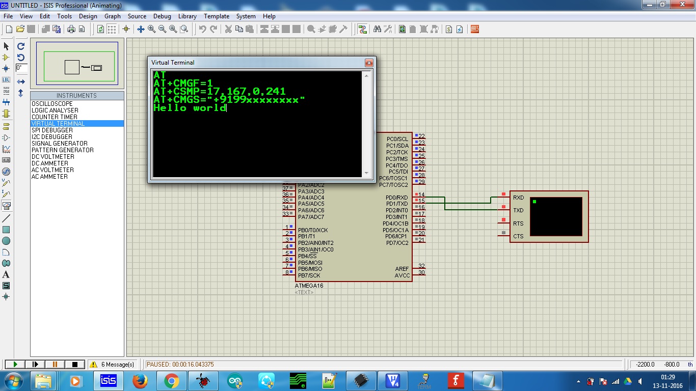 Fun with electronics and sensors: Sending SMS using Atmega16