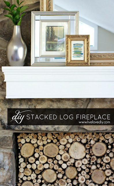 Faux Stacked Log Fireplace Tutorial | LiveLoveDIY | Bloglovin’