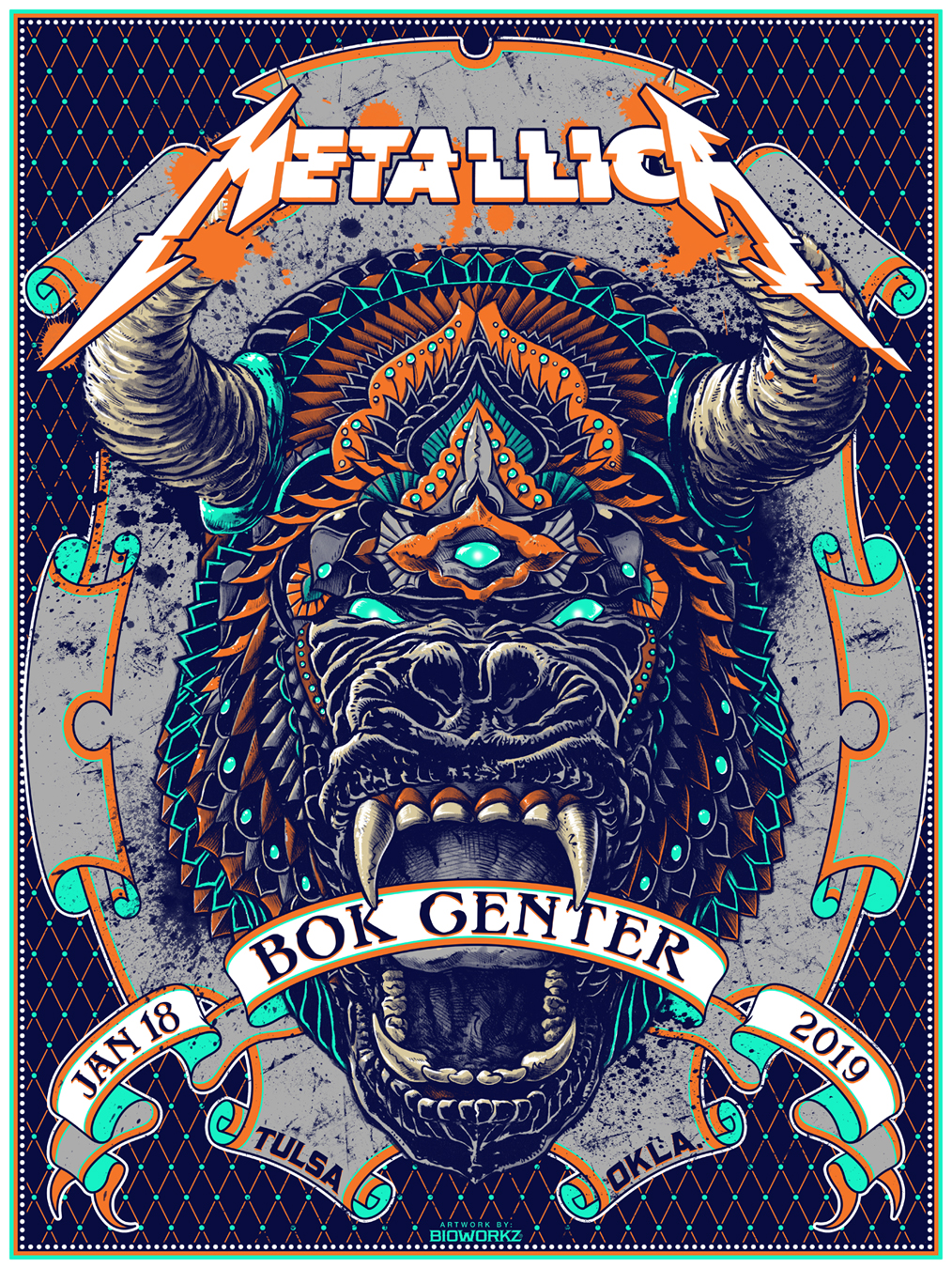 INSIDE THE ROCK POSTER FRAME BLOG: Metallica Tulsa Print By Bioworkz ...