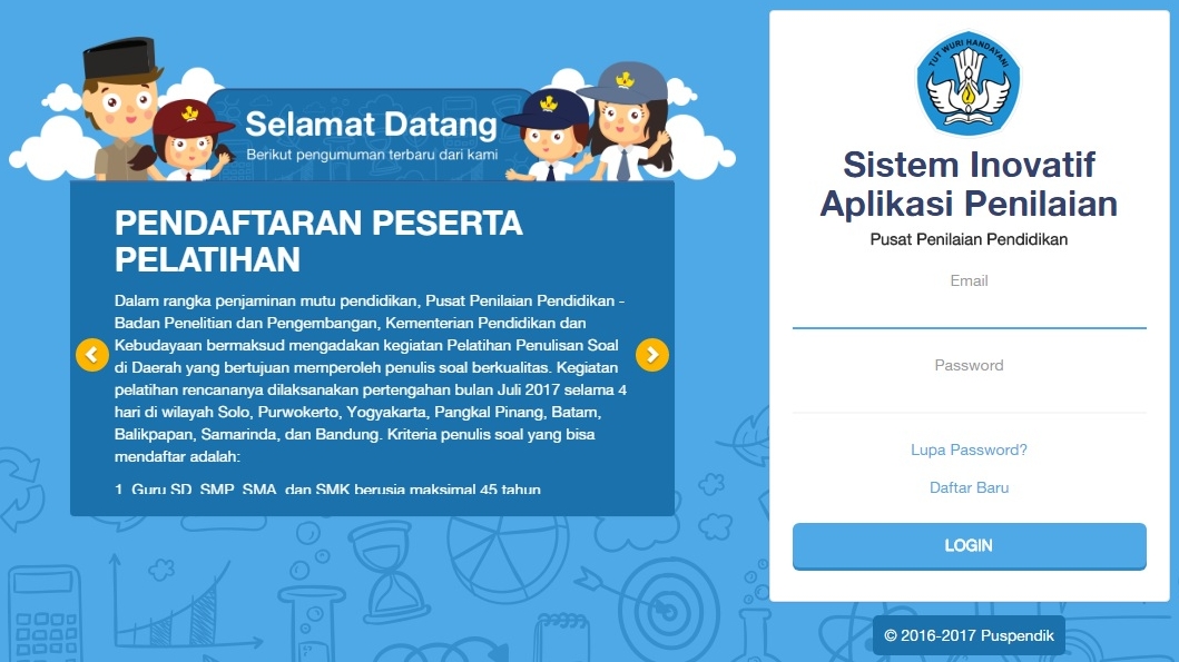 Pendaftaran Peserta Pelatihan Penulisan Soal PUSPENDIK Kemendikbud ...