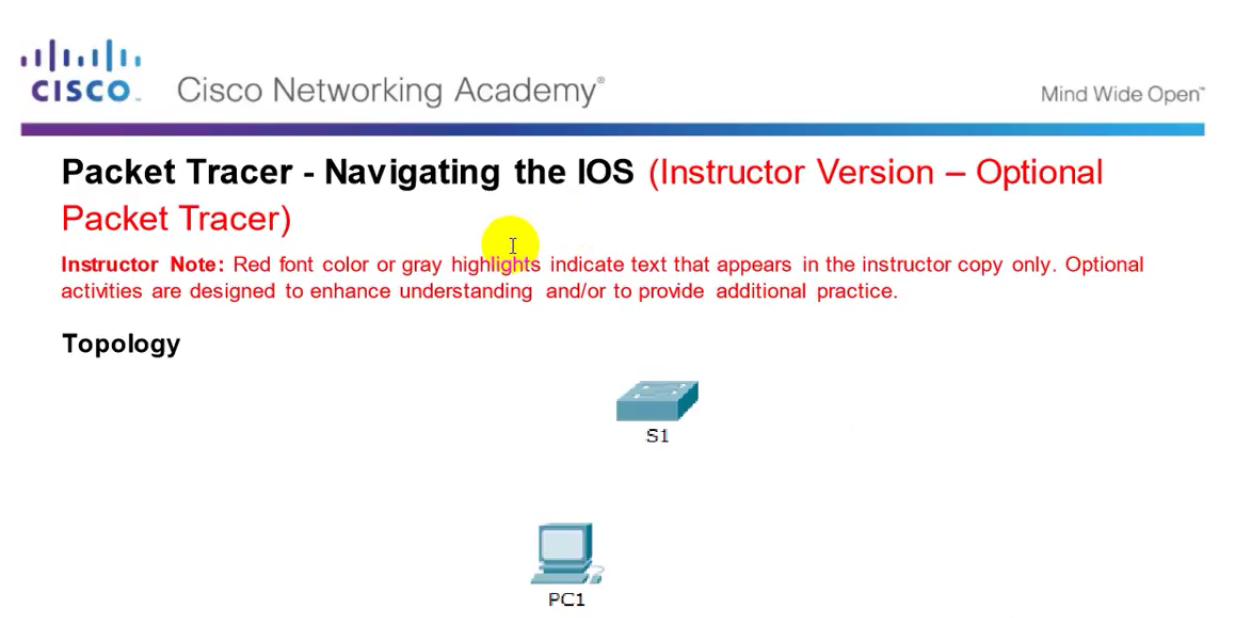 2.1.4.6 Navigating the IOS Lab Cisco Packet Tracer
