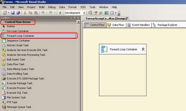 SSIS: Foreach Loop Container