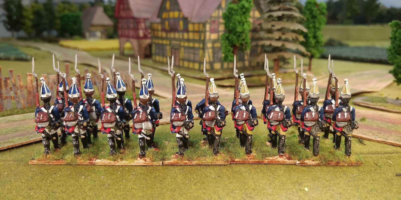 Painting Wargames Figures: Hessian SYW 7/9 Mirbach Grenadiers