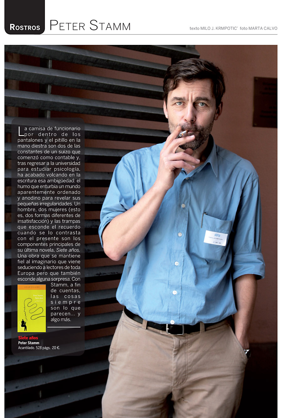 ladridos crepusculares: El rostro de Peter Stamm