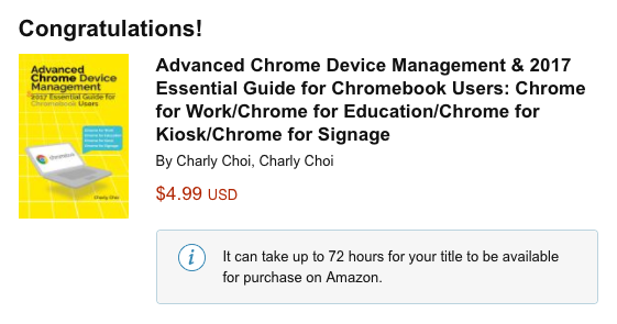 [Amazon Kindle Store에 영문 전자책 발행기] 'Advance Chrome Device Management and ...