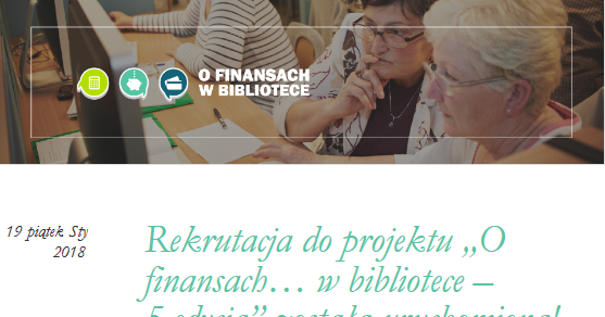 Projekty: O finansach... w bibliotece - 5. edycja