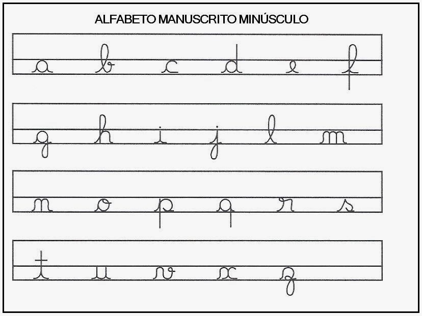 Atividades de Alfabetização Alfabeto Manuscrito - SÓ ESCOLA
