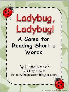 Classroom Freebies Too: Ladybug, Ladybug! Short U Game