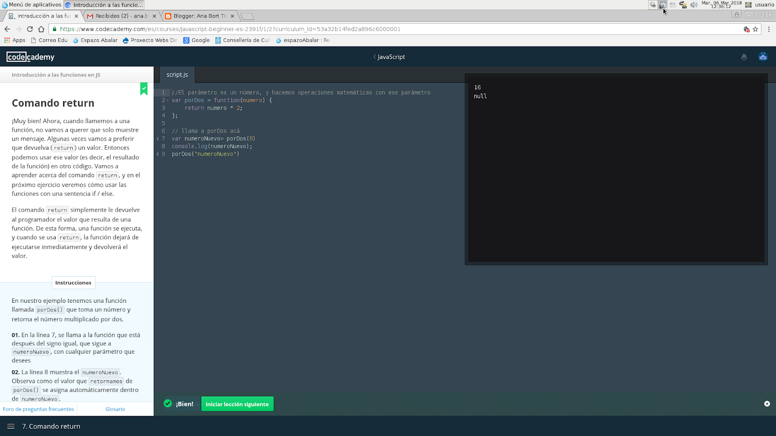 Ana Bort TIC 2º BACH: INTRODUCCIÓN A LAS FUNCIONES EN JAVA SCRIPT
