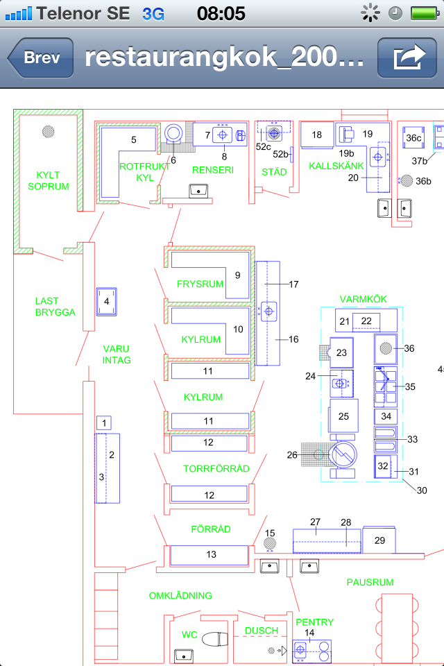 Pannkakerian: Ritning på Restaurang kök