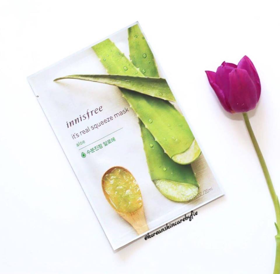 Korean Skincare By Fie: Innisfree It's Real Squeeze Mask Aloe