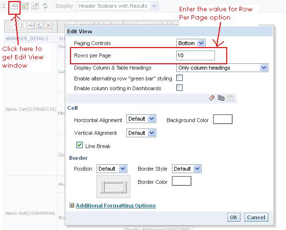 OBIEE: Restrict the Number of Rows Per Page in Table View