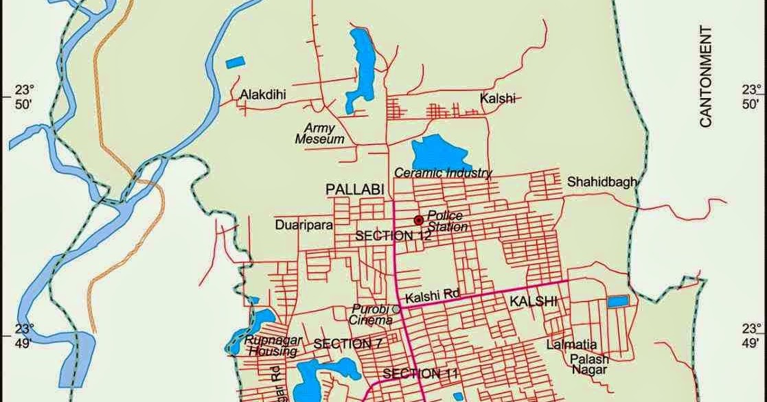 Pallabi Thana Map, Dhaka District, Bangladesh