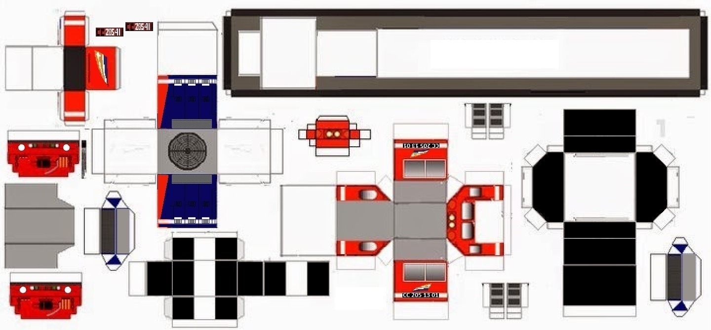 Beberapa Pola Papercraft Lokomotif dan Hasilnya