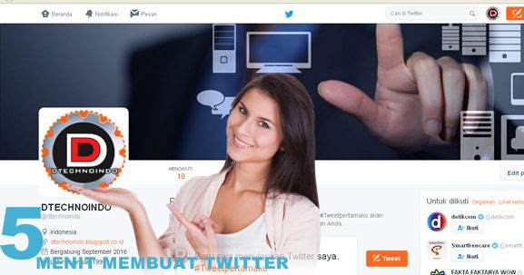 5 Menit membuat akun Twitter | DTECHNOINDO