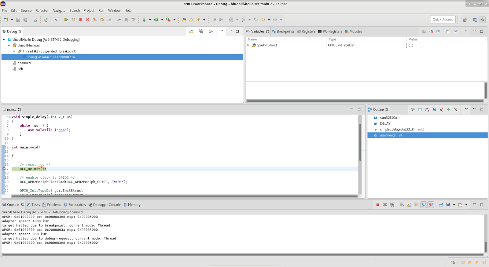 The most detailed guide on programming and debugging BluePill under Linux with IDE