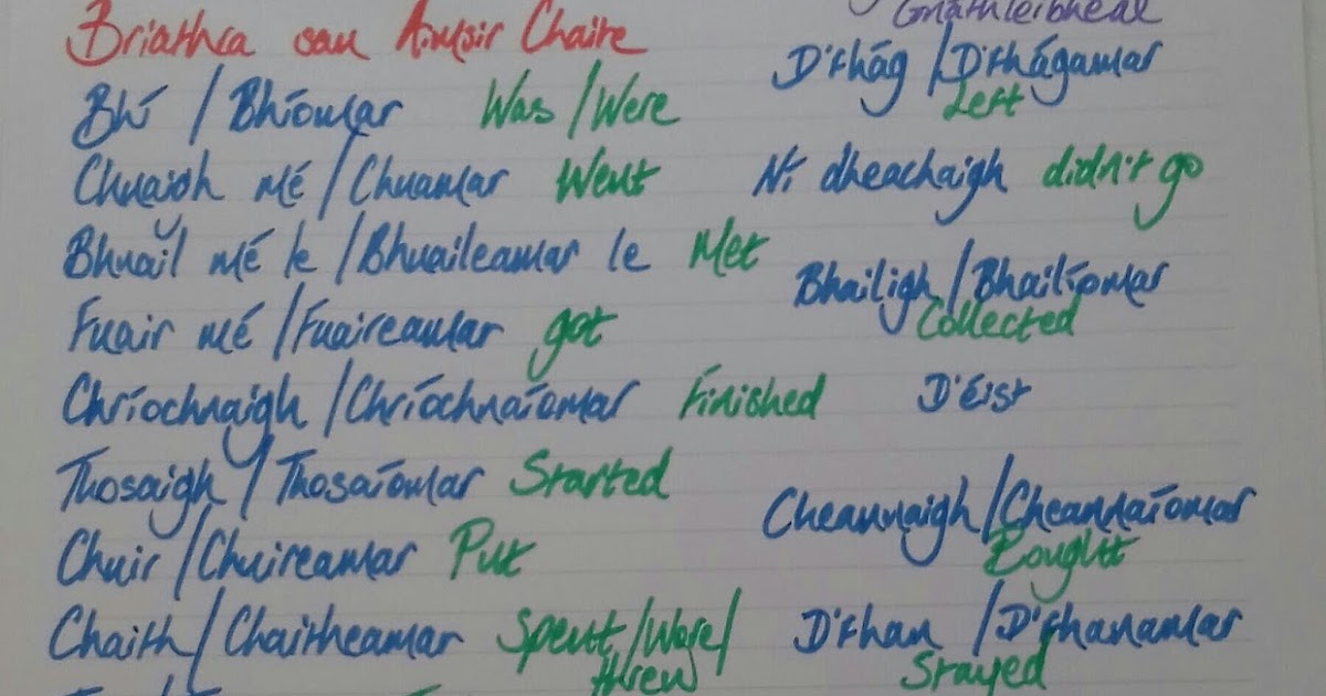 CCSGaeilge: Briathra san Aimsir Chaite