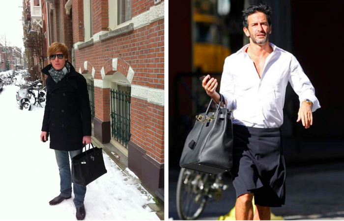 Men with handbags: Men with Hermes Birkin bags