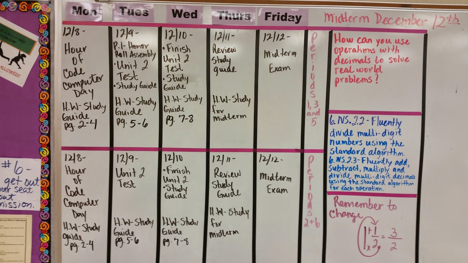 Mrs. Negron 6th Grade Math Class: Math Agenda for the week of 12/8 - 12/12