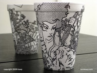 Gelas Styrofoam Dengan Lukisan Indah | Gosip Gambar