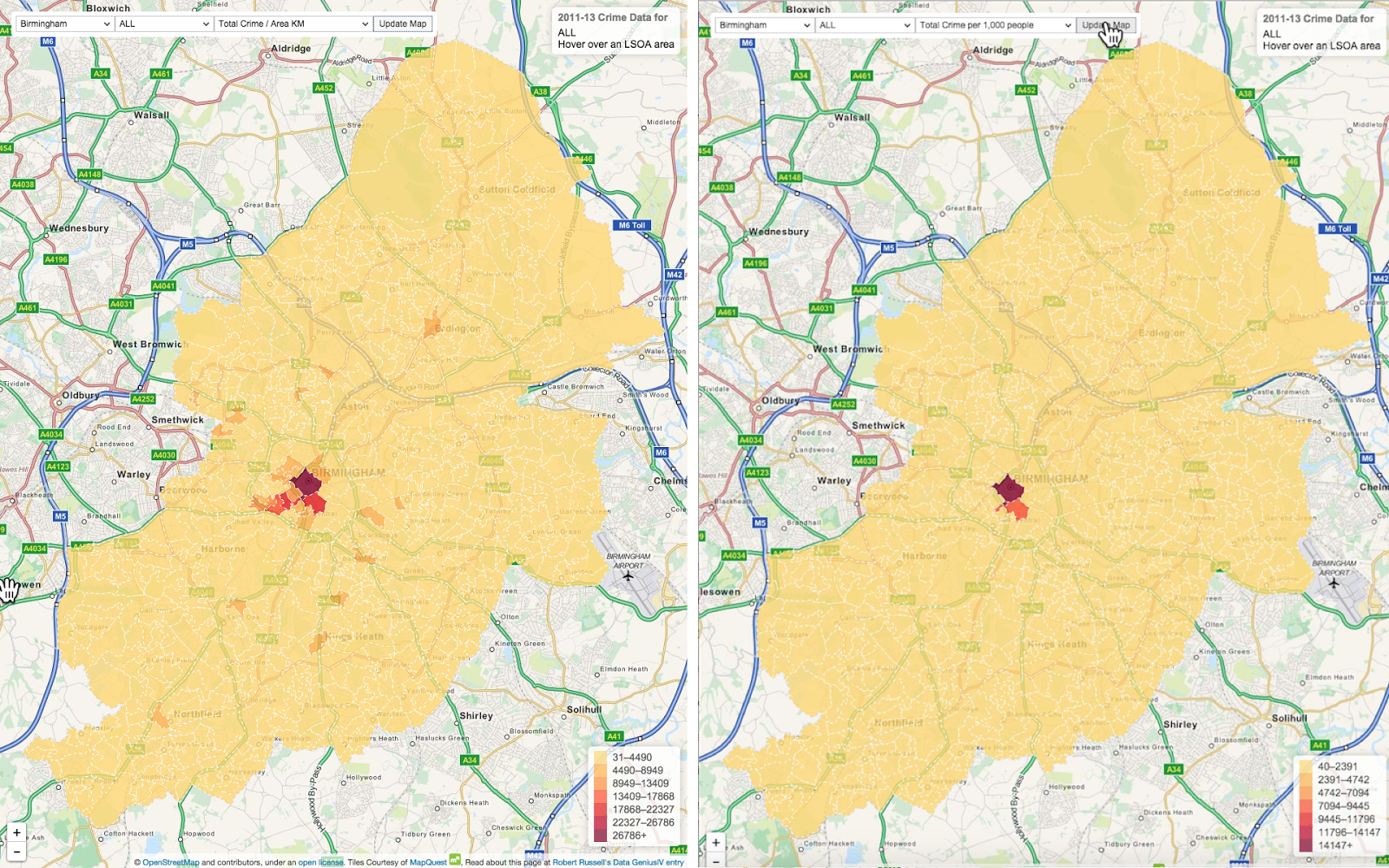 A Basis Life: Crime and Census Data for England and Wales on a Map