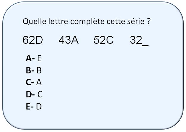QCM-CONCOURS-GRATUITS: Série alphanumérique 1