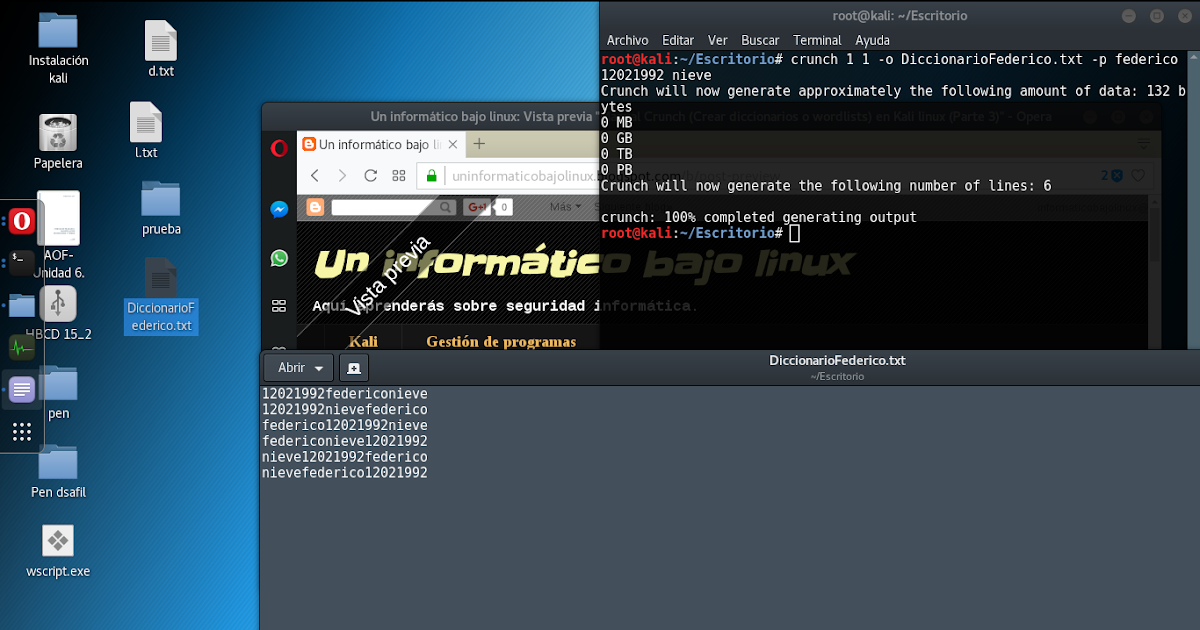 Un informático bajo linux: Manual Crunch (Crear diccionarios o ...