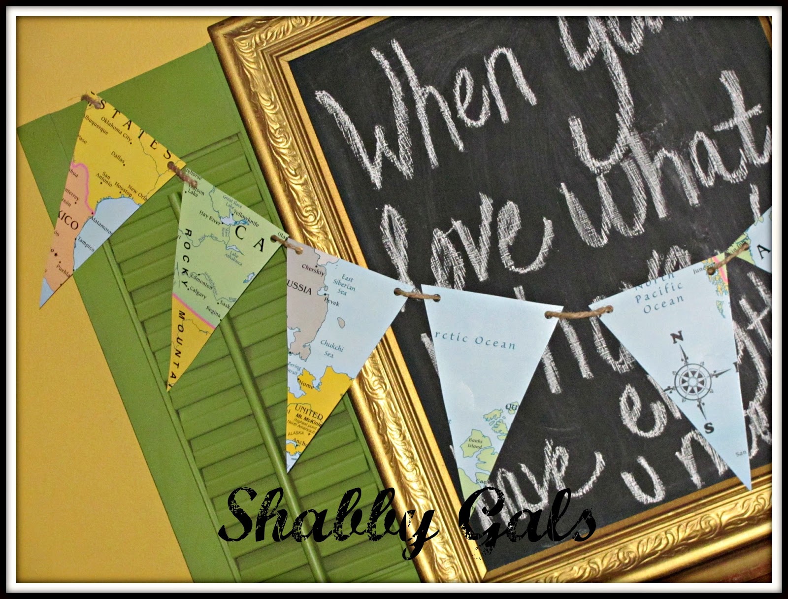 Shabby Gals: World Map Banner