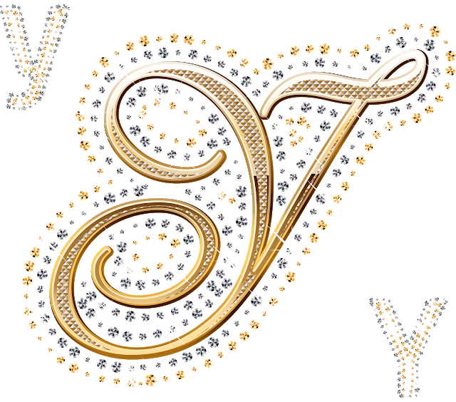 Abecedario Dorado con Brillantes y Chispas. - Oh my Alfabetos!