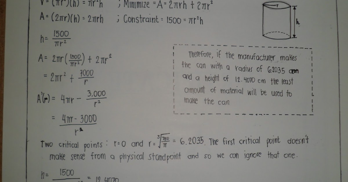 STEM 2E Basic Calculus: Optimization: Find Out!