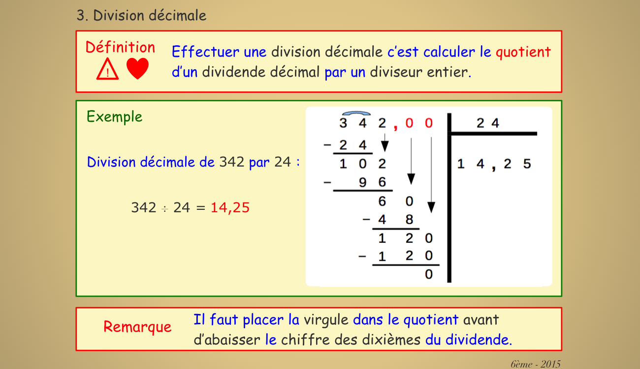 Cours de Maths 2015: CH 5 - Division