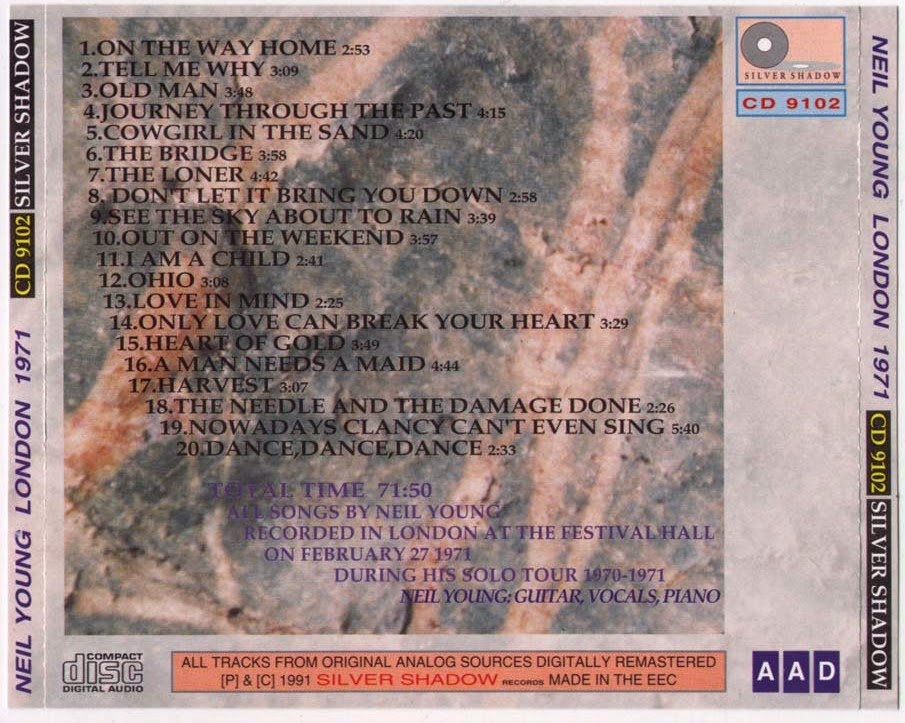 PLUMDUSTY'S PAGE: Neil Young 1971-02-27 Royal Festival Hall London ...