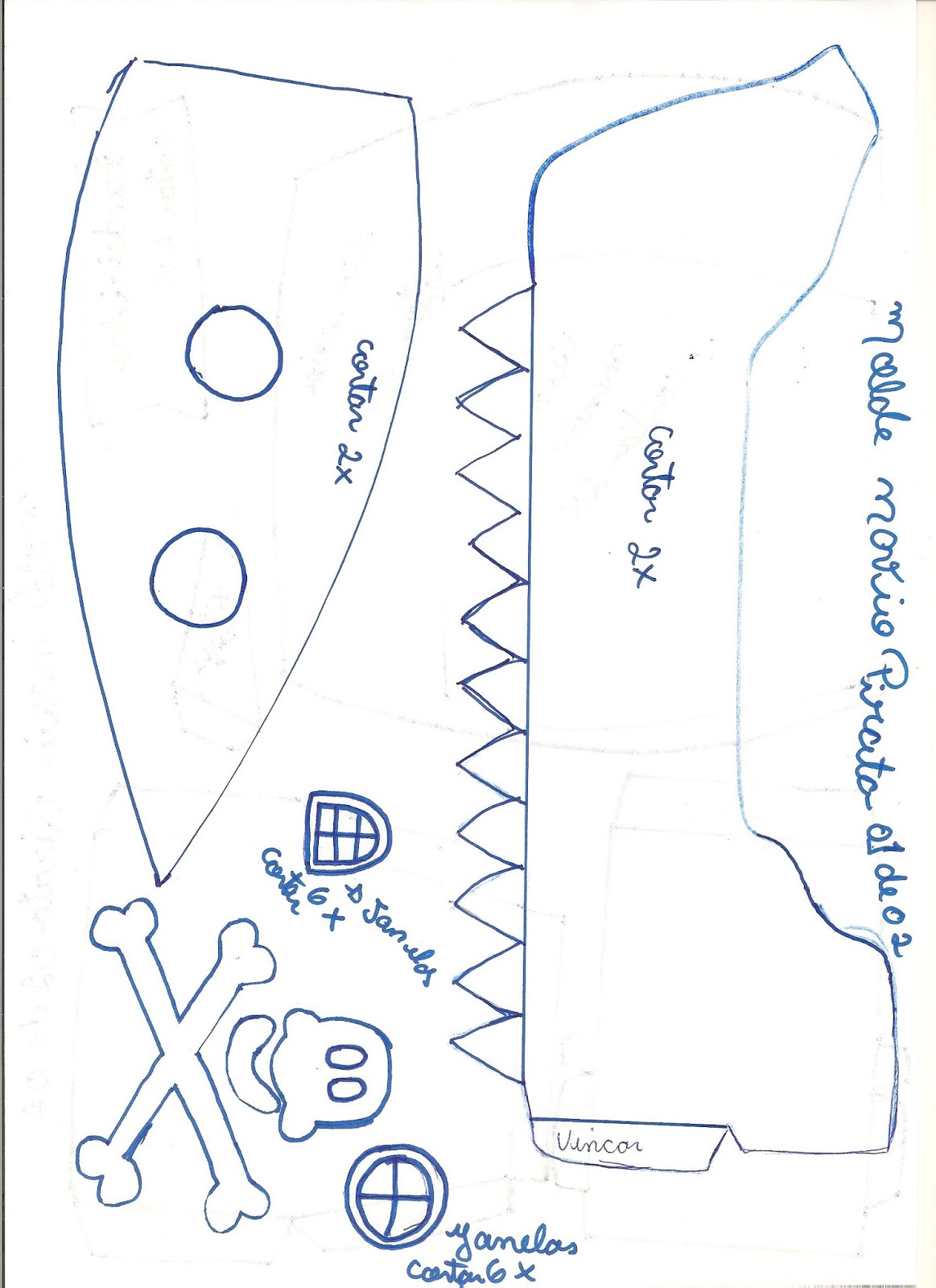 COMO FAZER BARCO PIRATA EM EVA